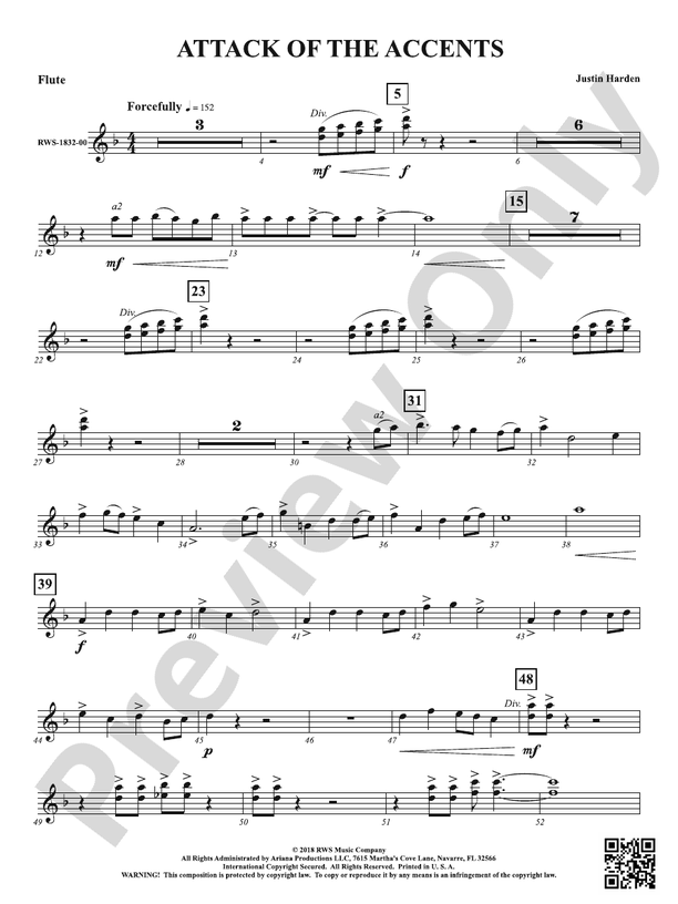 Attack of the Accents: 1st Flute: 1st Flute Part: Justin Harden ...
