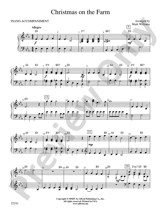 Christmas on the Farm: Piano Accompaniment: Piano Accompaniment Part ...