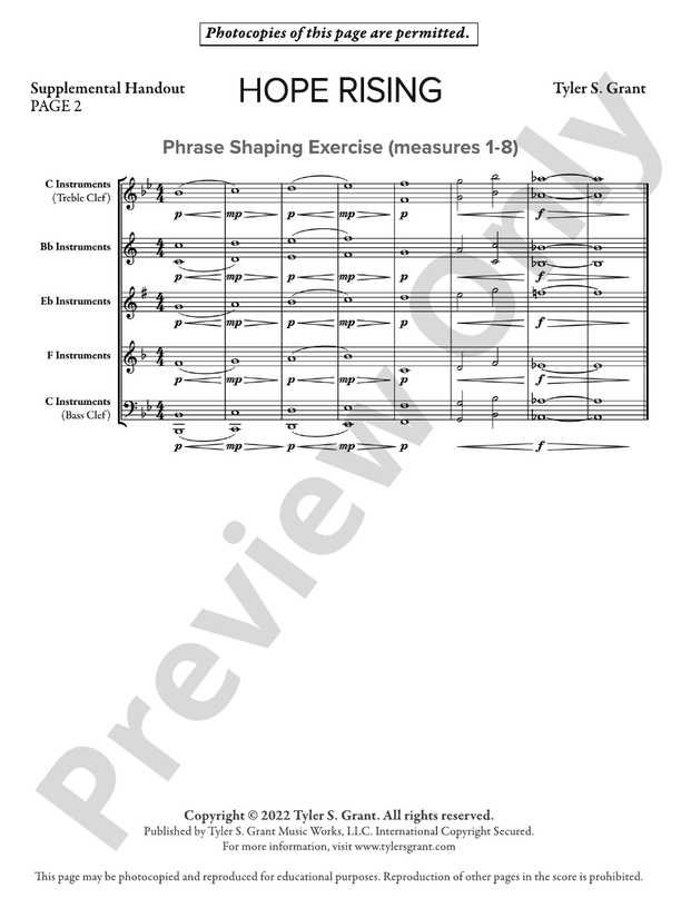 Hope Rising: Concert Band Conductor Score & Parts: Tyler S. Grant ...