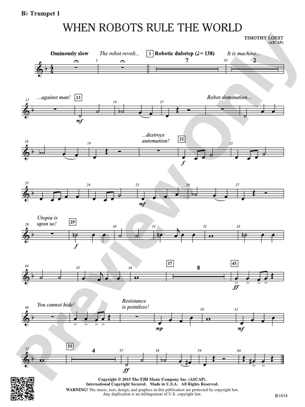 When Robots Rule the World: B-flat Trumpet 1: B-flat Trumpet 1 Part ...