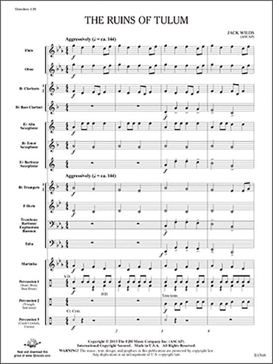 The Ruins of Tulum: Concert Band Conductor Score: Jack Wilds | Sheet Music