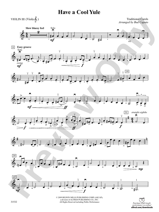 Have a Cool Yule: 3rd Violin (Viola [TC]): 3rd Violin (Viola [TC]) Part ...