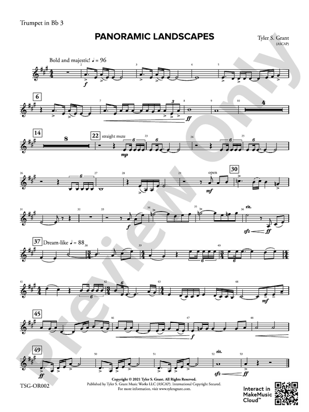 Panoramic Landscapes: 3rd B-flat Trumpet: 3rd B-flat Trumpet Part - Digital Sheet Music Download
