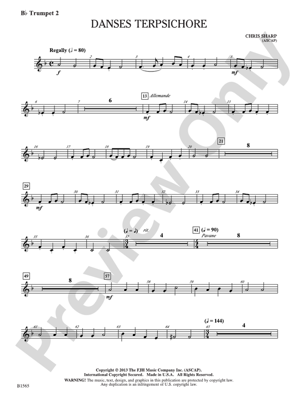 Danses Terpsichore: B-flat Trumpet 2: B-flat Trumpet 2 Part: Chris ...