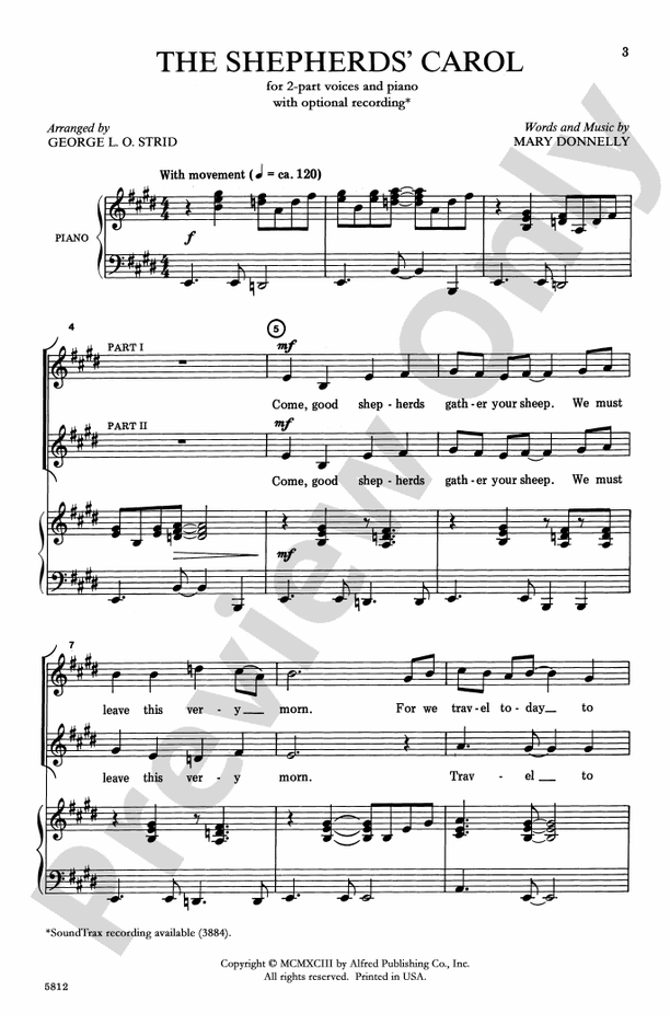 The Shepherd's Carol: 2-Part Choral Octavo: Mary Donnelly - Digital ...