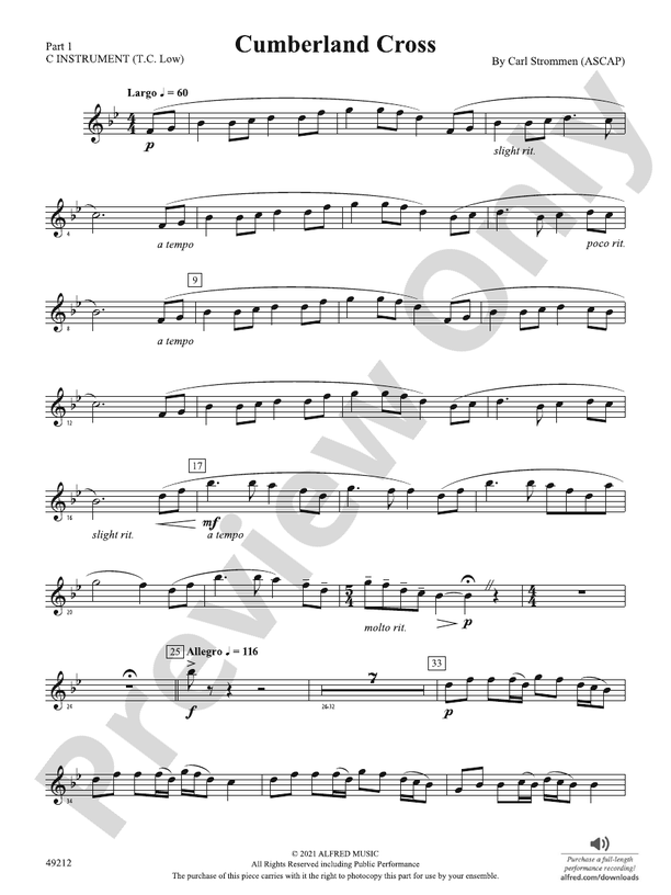 Cumberland Cross: Part 1 - C Instruments (T.C. Low): Part 1 - C ...