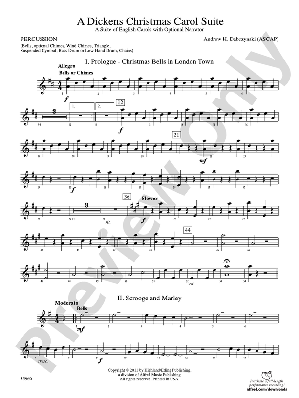 A Dickens Christmas Carol Suite: 1st Percussion: 1st Percussion Part ...