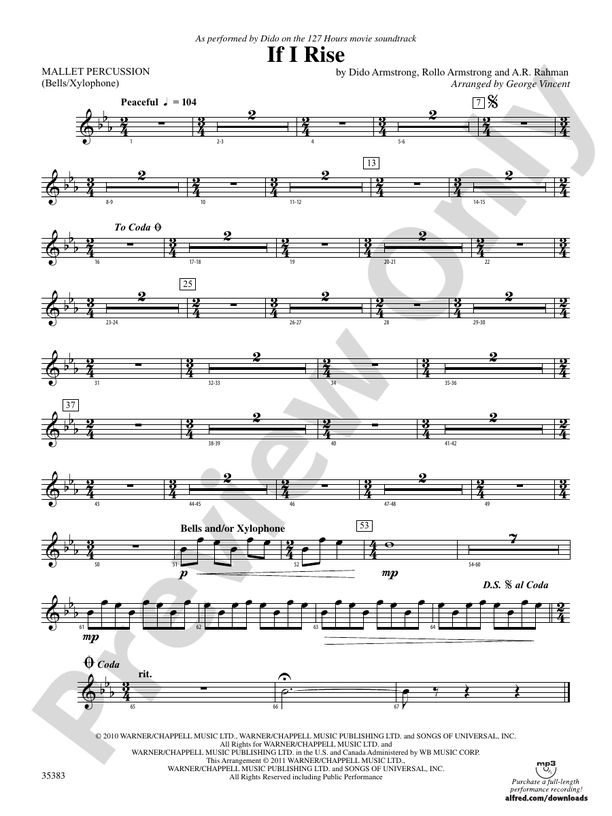 If I Rise: Mallets: Mallets Part - Digital Sheet Music Download
