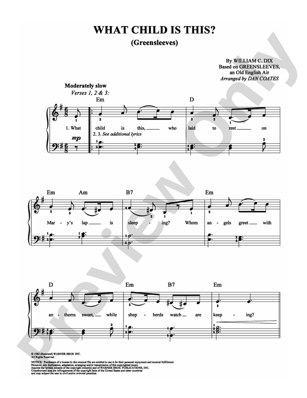 What Child Is This? (Greensleeves): Easy Piano: William Chatterton Dix ...