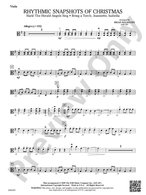 Rhythmic Snapshots of Christmas: Viola: Viola Part - Digital Sheet ...
