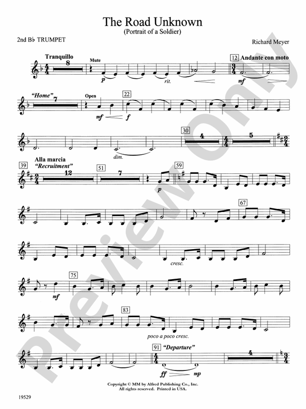The Road Unknown: 2nd B-flat Trumpet: 2nd B-flat Trumpet Part - Digital Sheet Music Download