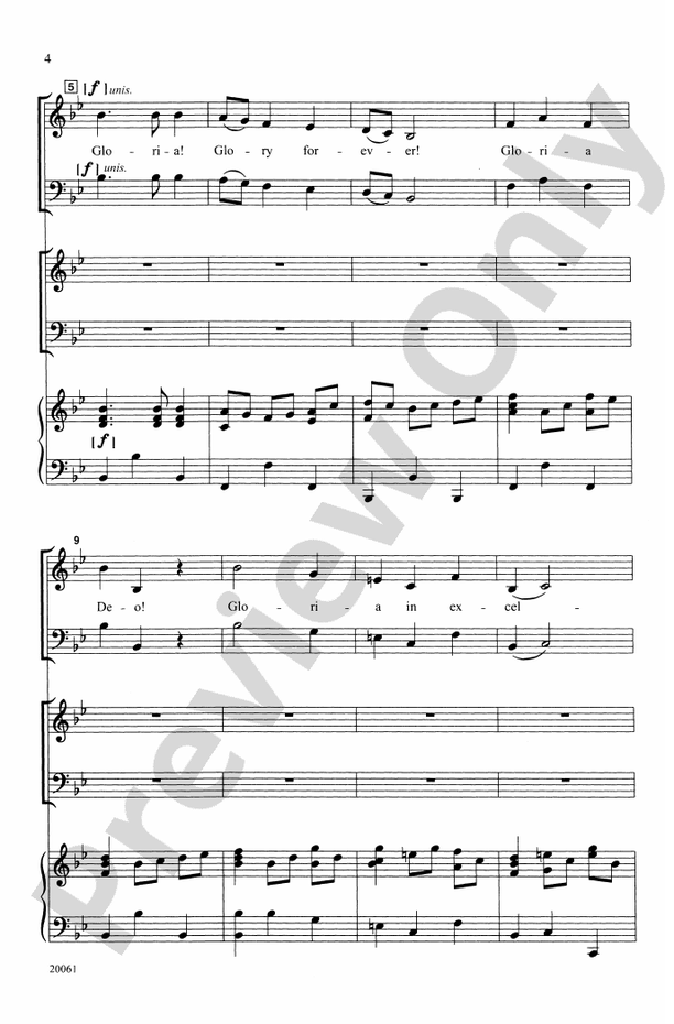 Antiphonal Gloria: SATB (Opt. Double Choir) Choral Octavo: Antonio ...