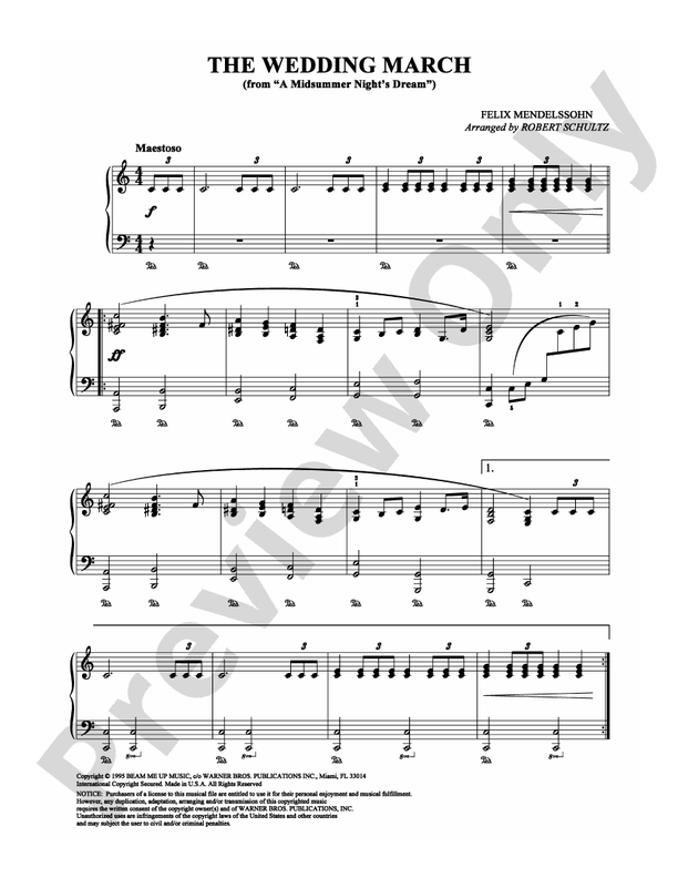 The Wedding March: Easy Piano: Felix Mendelssohn - Digital Sheet Music ...