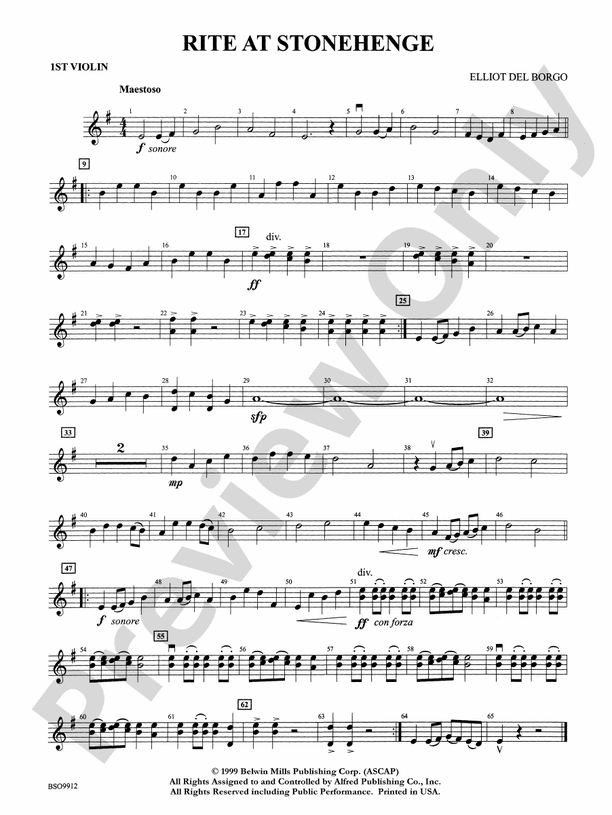 Rite at Stonehenge: 1st Violin: 1st Violin Part - Digital Sheet Music ...