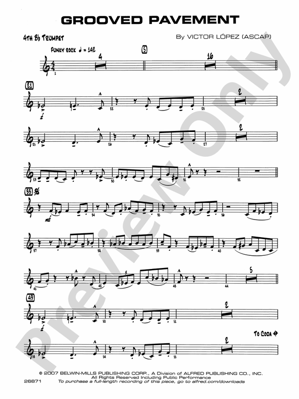 Grooved Pavement: 4th B-flat Trumpet: 4th B-flat Trumpet Part - Digital ...