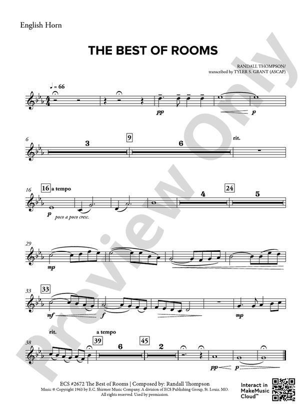 The Best of Rooms: English Horn: English Horn Part - Digital Sheet ...