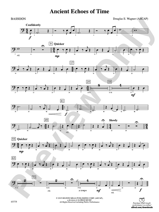 Ancient Echoes of Time: Bassoon: Bassoon Part - Digital Sheet Music ...