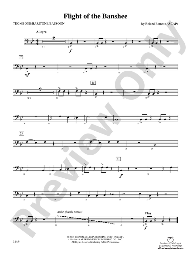 Flight of the Banshee: 1st Trombone: 1st Trombone Part - Digital Sheet ...