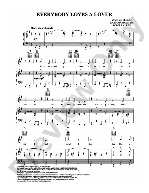 Everybody Loves a Lover: Piano/Vocal/Chords: The Shirelles - Digital ...