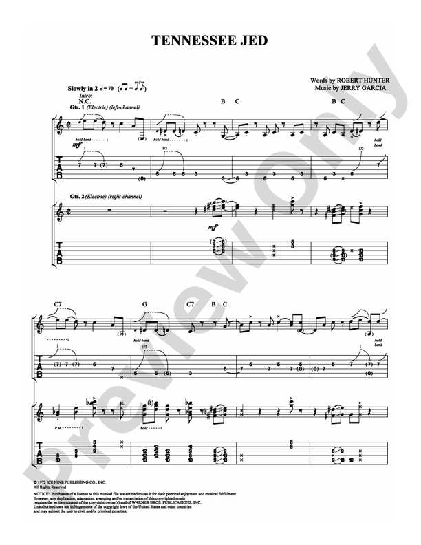 Tennessee Jed: Guitar TAB: Grateful Dead - Digital Sheet Music Download