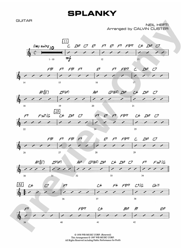 Splanky: Guitar: Guitar Part - Digital Sheet Music Download