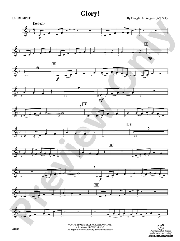 Glory!: 1st B-flat Trumpet: 1st B-flat Trumpet Part - Digital Sheet ...