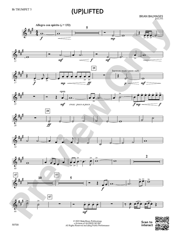 (Up)Lifted: 3rd B-flat Trumpet: 3rd B-flat Trumpet Part - Digital Sheet Music Download
