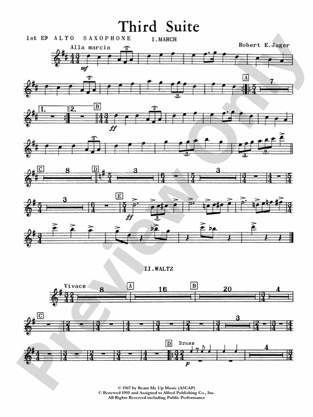 Third Suite (I. March, II. Waltz, III. Rondo): E-flat Alto Saxophone: E ...