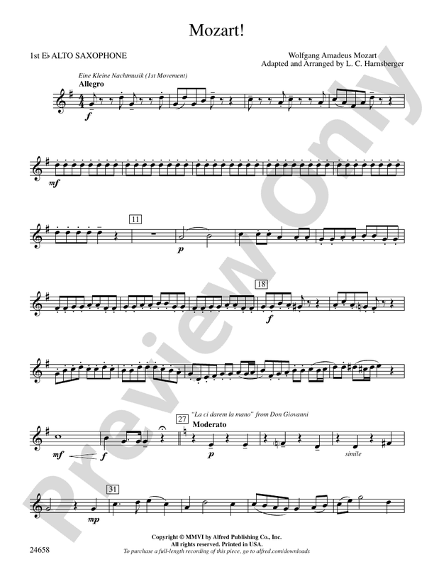 Mozart!: E-flat Alto Saxophone: E-flat Alto Saxophone Part - Digital ...