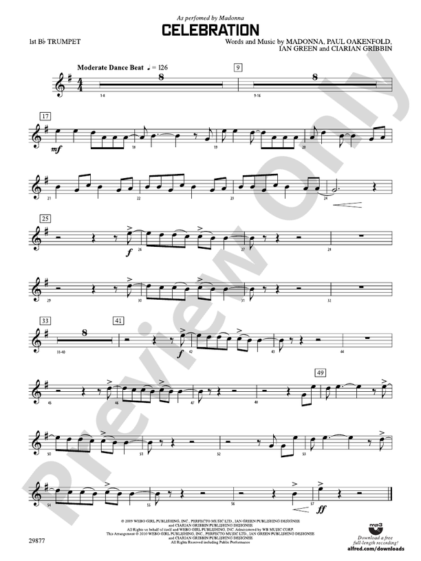 Celebration: 1st B-flat Trumpet: 1st B-flat Trumpet Part - Digital ...