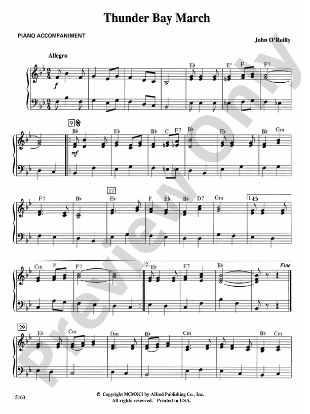 Thunder Bay March: Piano Accompaniment: Piano Accompaniment Part ...