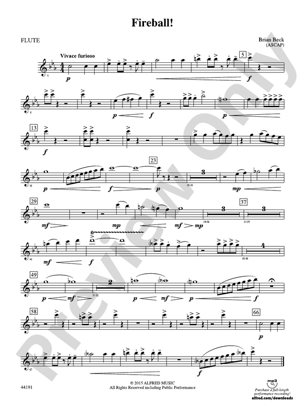 Fireball!: Flute: Flute Part - Digital Sheet Music Download