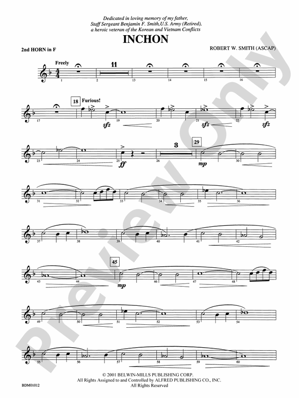 Inchon: 2nd F Horn: 2nd F Horn Part - Digital Sheet Music Download