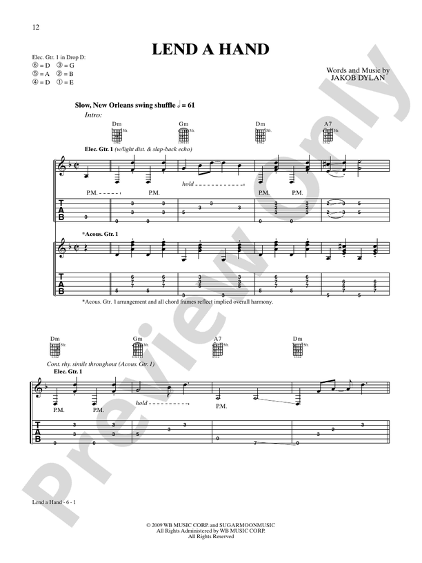 Lend a Hand: Guitar: Jakob Dylan - Digital Sheet Music Download