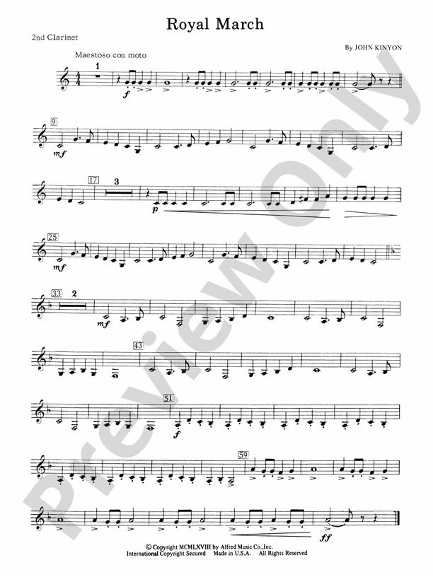 Royal March: 2nd B-flat Clarinet: 2nd B-flat Clarinet Part - Digital ...