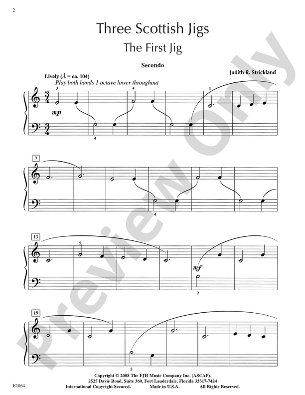 Three Scottish Jigs: Piano: Judith R. Strickland - Digital Sheet Music ...