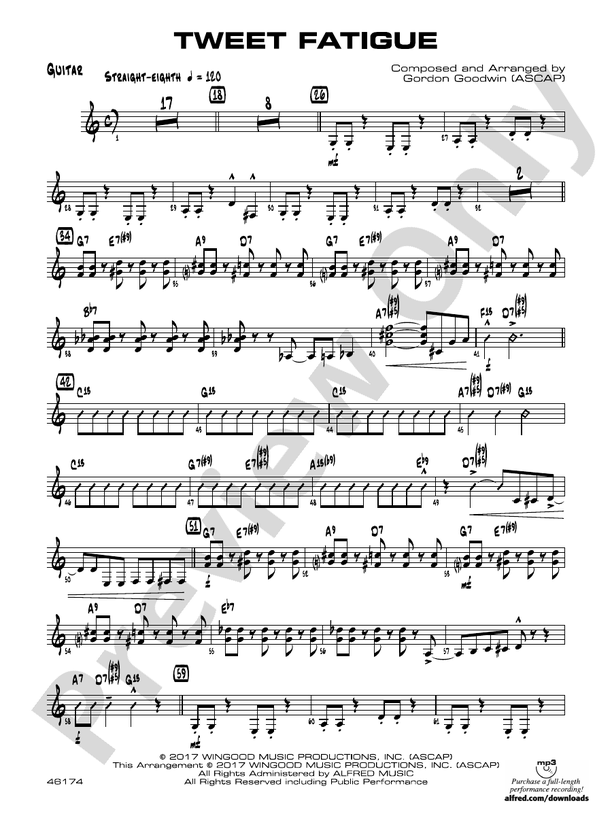 Tweet Fatigue: Guitar: Guitar Part - Digital Sheet Music Download
