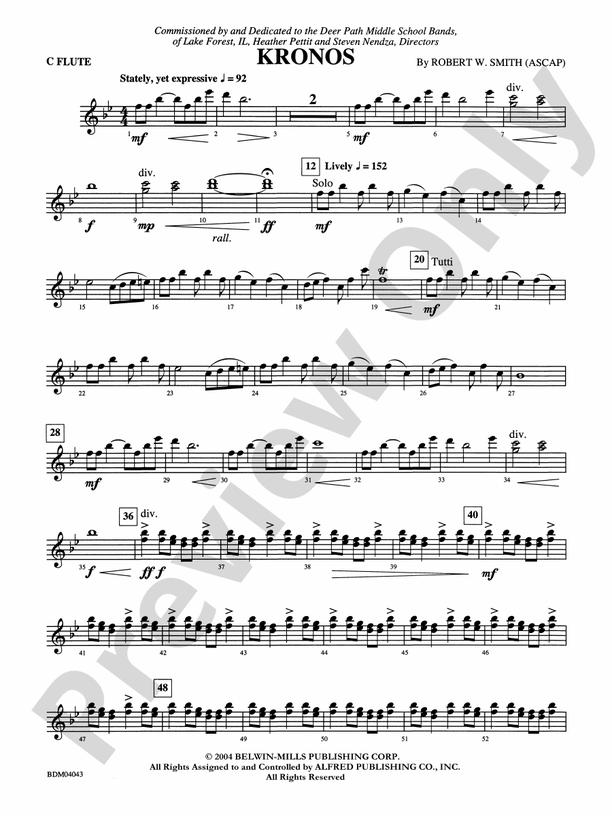 Kronos: Flute: Flute Part - Digital Sheet Music Download