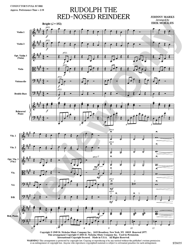 Rudolph the Red-Nosed Reindeer: Score: : Johnny Marks - Digital Sheet ...