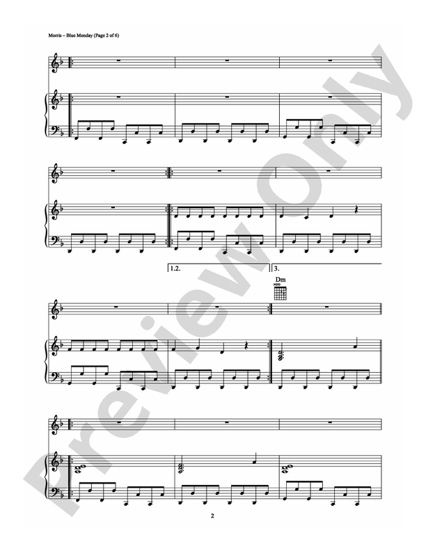 Blue Monday: Piano/Vocal/Chords: New Order - Digital Sheet Music Download