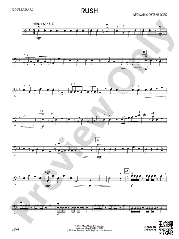 Rush: String Bass: String Bass Part - Digital Sheet Music Download