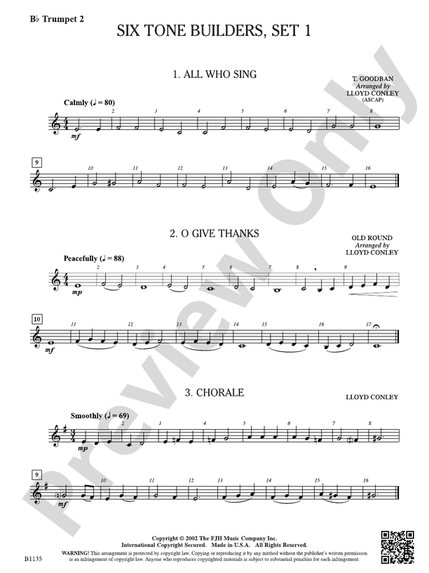 Six Tone Builders, Set 1: B-flat Trumpet 2: B-flat Trumpet 2 Part ...