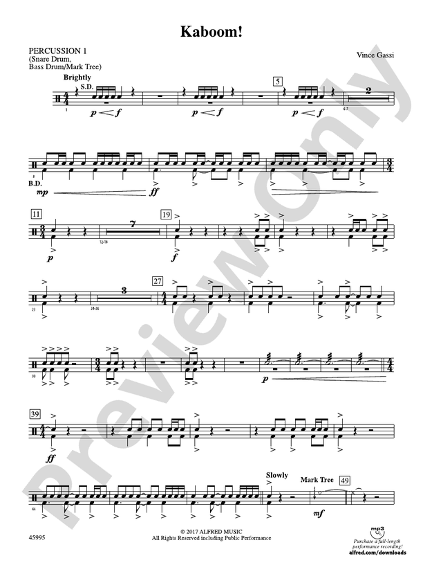 Kaboom!: 1st Percussion: 1st Percussion Part - Digital Sheet Music Download