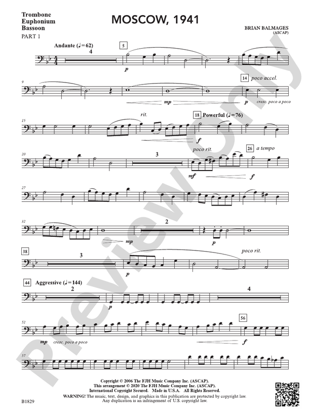 Moscow, 1941: Trombone/Baritone/Bassoon 1: Trombone/Baritone/Bassoon 1 ...