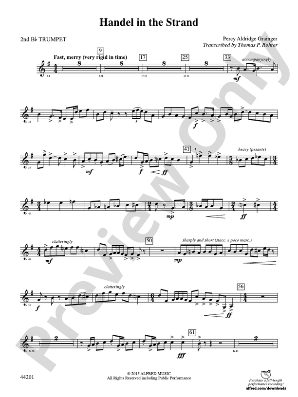 Handel in the Strand: 2nd B-flat Trumpet: 2nd B-flat Trumpet Part - Digital Sheet Music Download