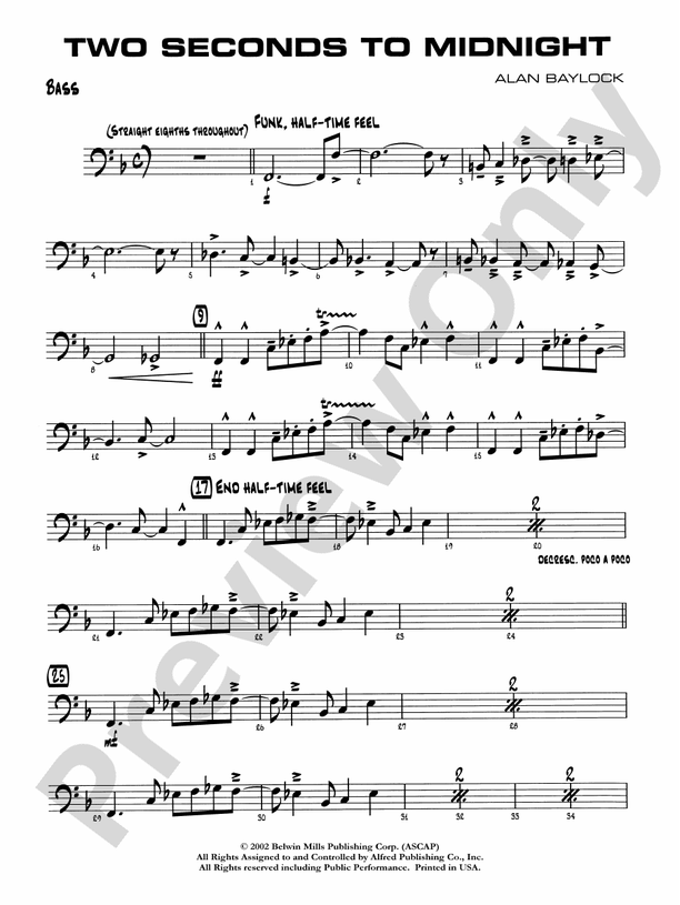 Two Seconds to Midnight: String Bass: String Bass Part - Digital Sheet ...