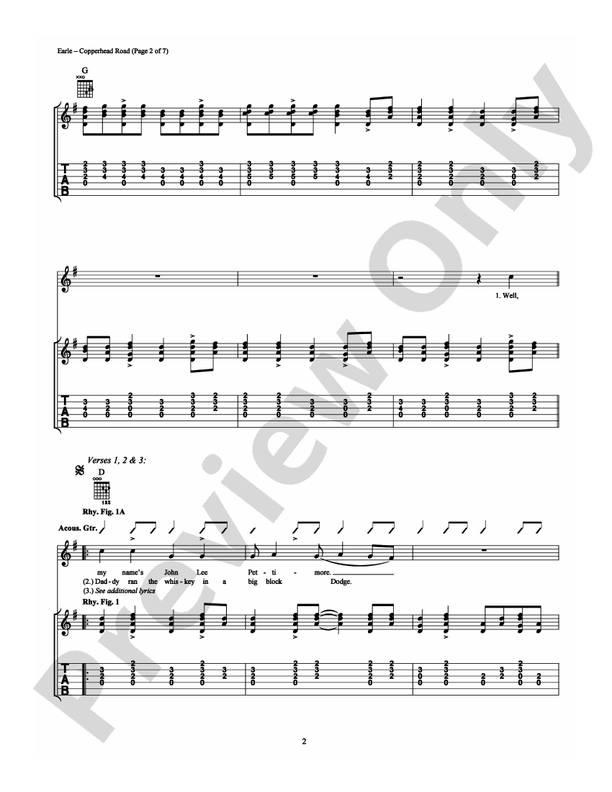 Copperhead Road: Guitar TAB: Steve Earle - Digital Sheet Music Download