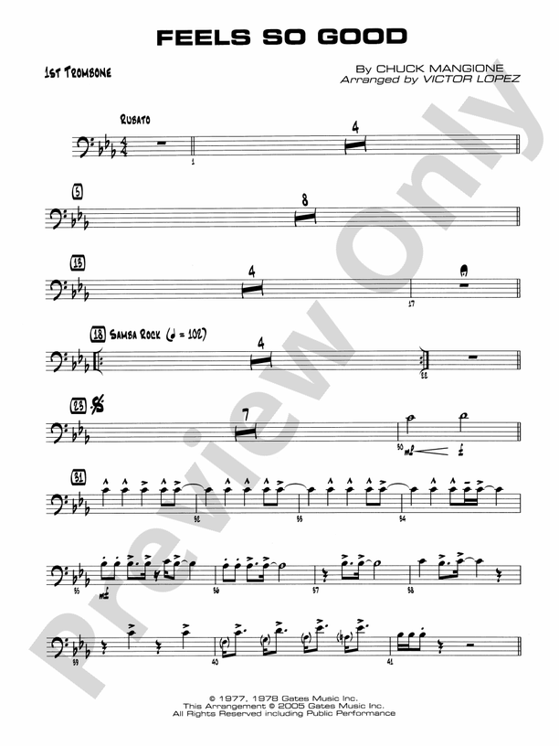 Feels So Good: 1st Trombone: 1st Trombone Part - Digital Sheet Music Download