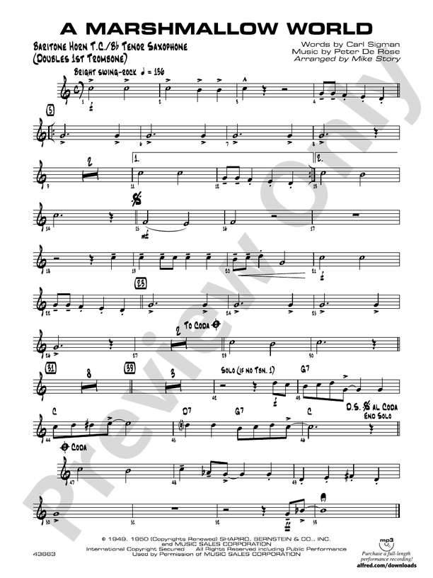 A Marshmallow World: Baritone T.C.: Baritone T.C. Part - Digital Sheet ...