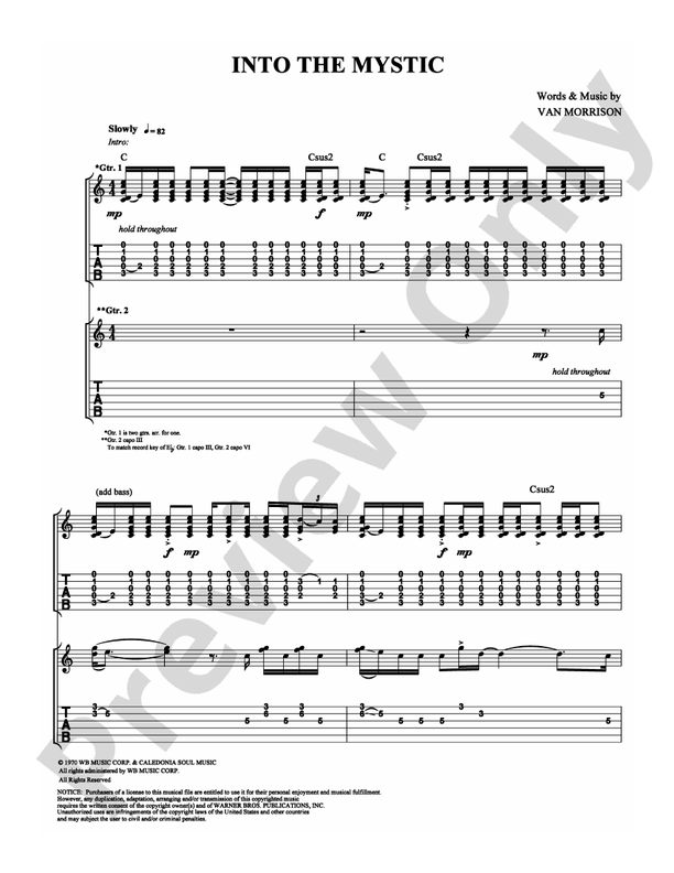 Into the Mystic: Guitar TAB: Van Morrison - Digital Sheet Music Download